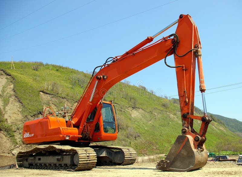 The Big excavator. stock image. Image of load, cargo, excavator - 5311137