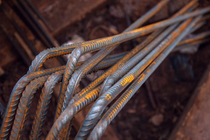 Construction Rebar Steel Work Reinforcement. Stock Image - Image of ...