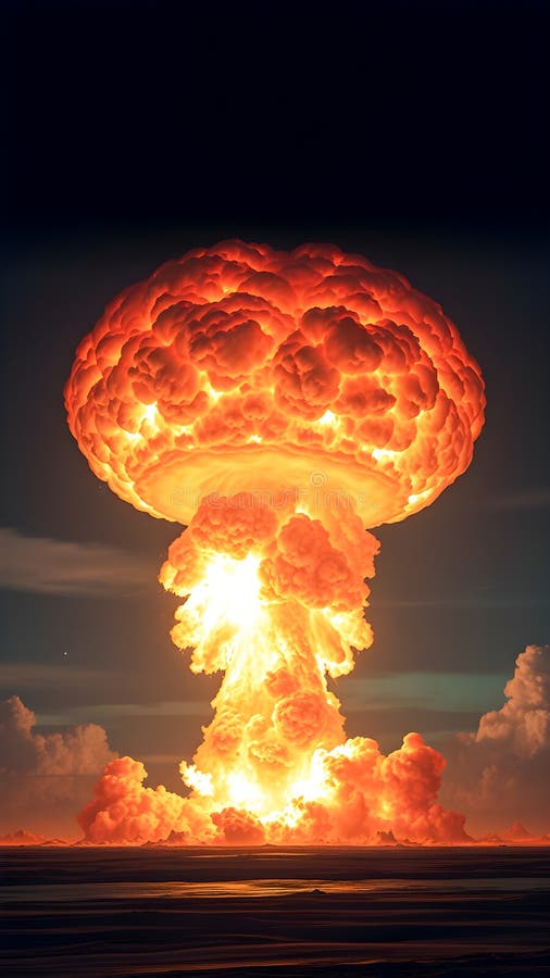 Big Explosion with Big Cloud of Smoke and Fire Stock Image - Image of ...