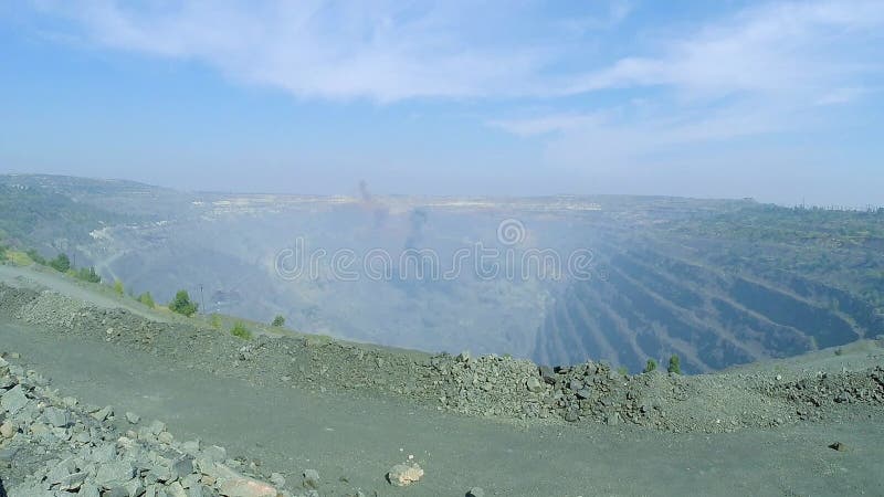 Big Explosion in an Iron Ore Quarry. a Controlled Explosion in a Quarry ...