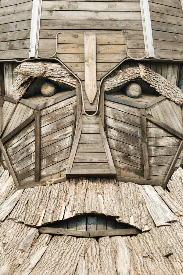 The Big Face of the Wooden Sculpture of the Hero Editorial Stock Photo ...