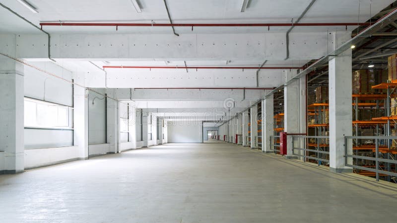 A big factory warehouse stock image. Image of idoors - 43579157