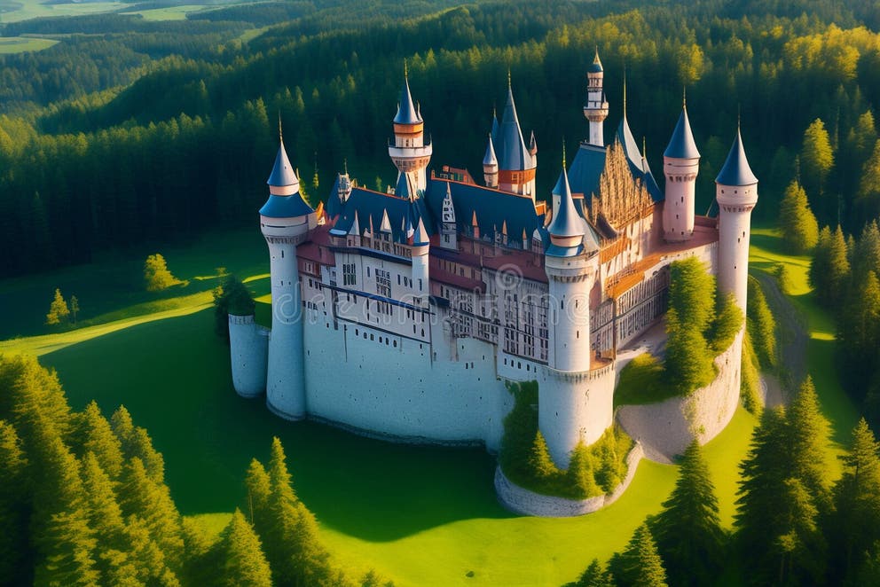 Big fairy tale castel stock illustration. Illustration of gothic ...