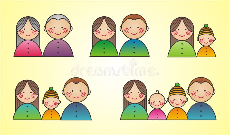 Big family stock vector. Illustration of portrait, logo - 23111200