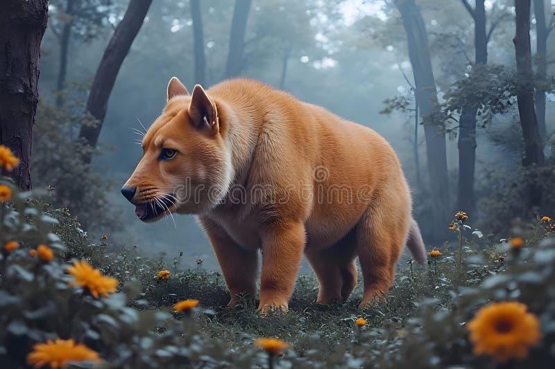 A Big, Fat, Brown Wolf is Looking for Something To Eat in the Forest ...