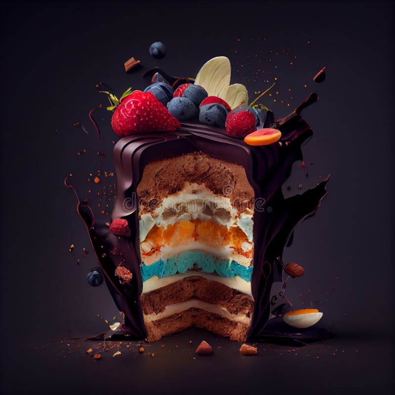 Big Festive Bright Cake - AI Generated Image Stock Illustration ...