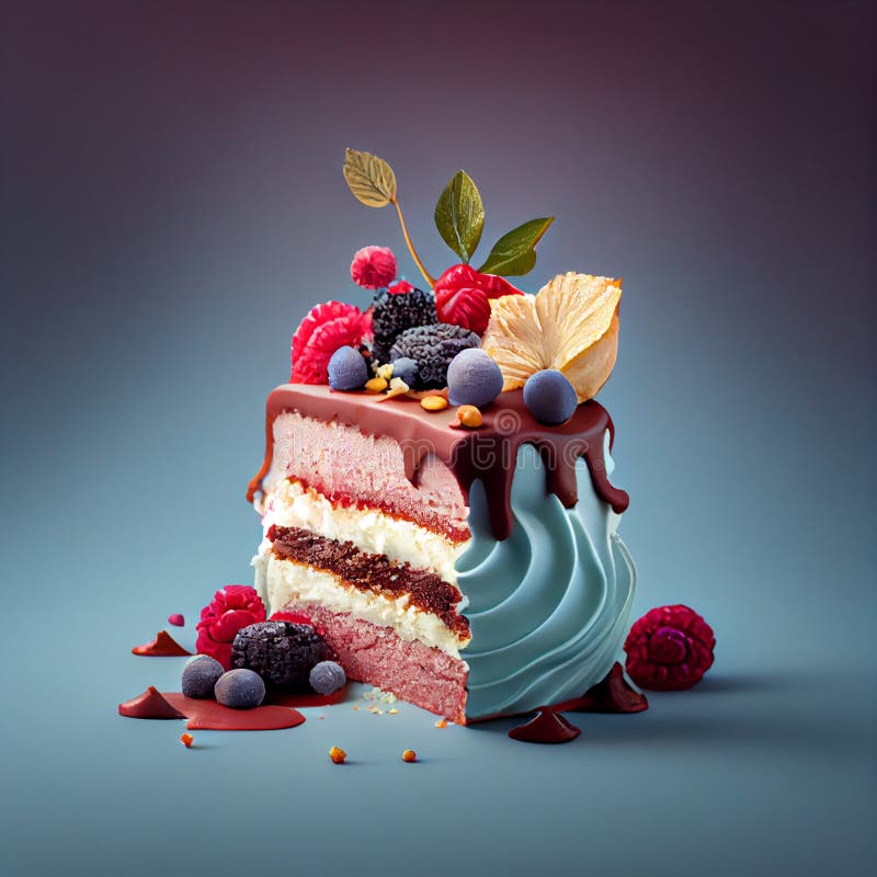 Big Festive Bright Cake - AI Generated Image Stock Illustration ...