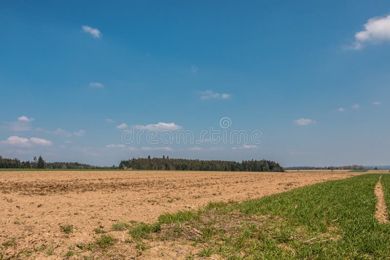 Big Fields in the Middle of the German Countryside with Hills, Forests ...