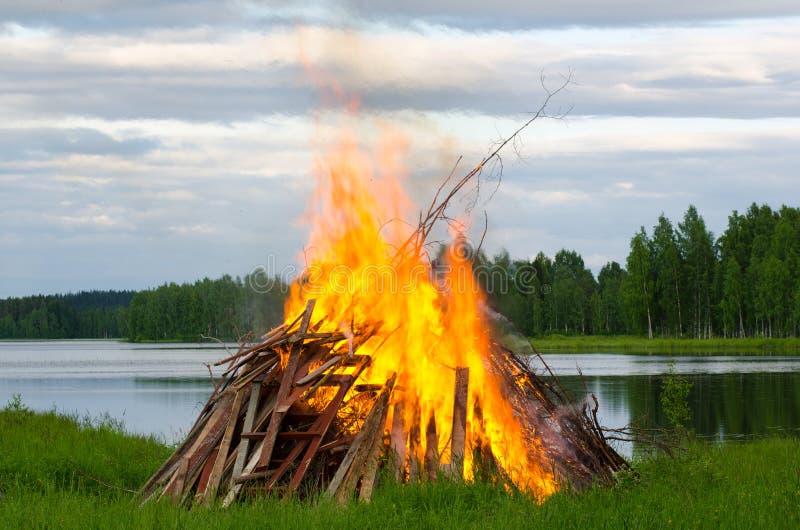 Big fire stock image. Image of spark, fire, shore, calm - 20317753