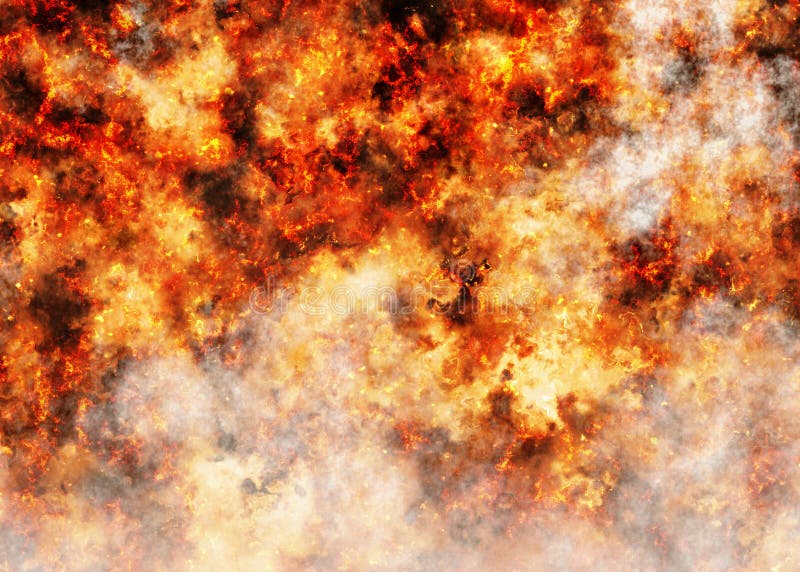 Big Fire Background with Smoke Stock Illustration - Illustration of ...