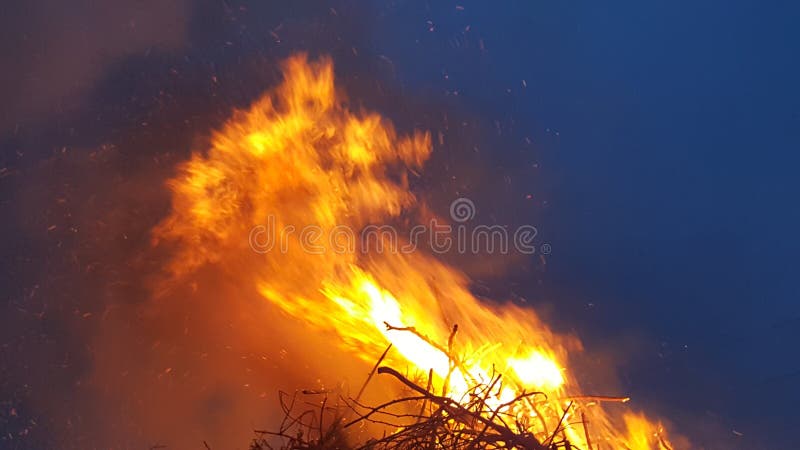 Big fire stock photo. Image of phenomenon, bonfire, flame - 95086652