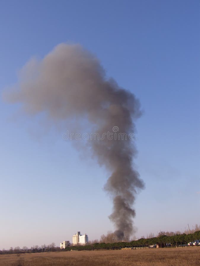 Dull Sun Shining through Smoke from Forest Fire in Spain Stock Image ...