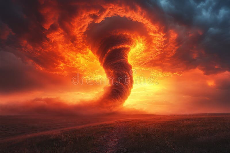 Big Fire Tornado Wallpaper Realistic Stock Illustration - Illustration ...