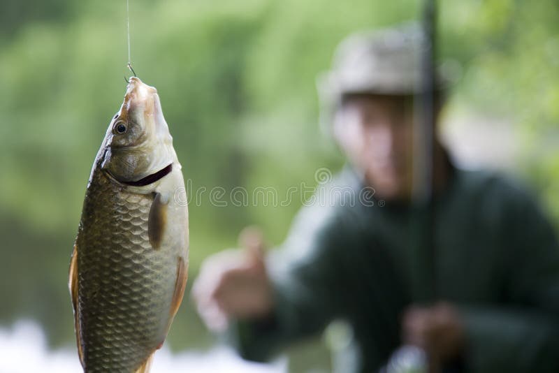 Catching a Big Fish at Night Stock Photo - Image of angler, jumping ...