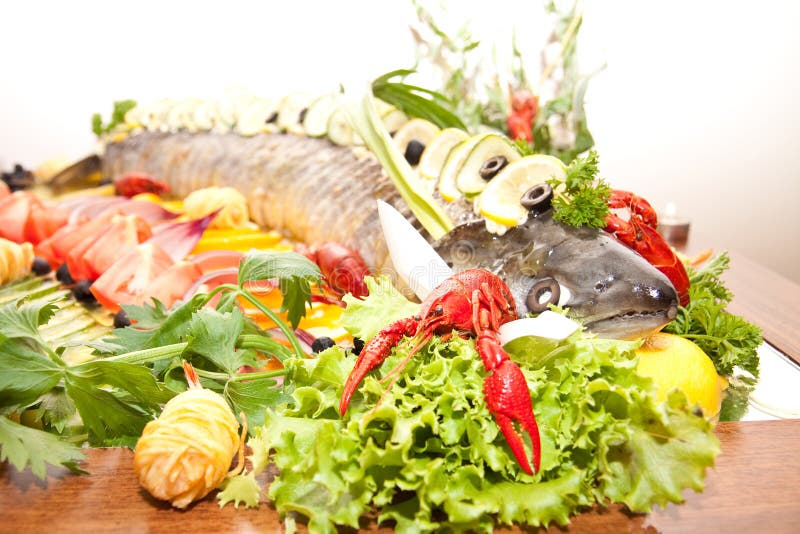 Big fish stock image. Image of healthy, lobster, lettuce - 45763621