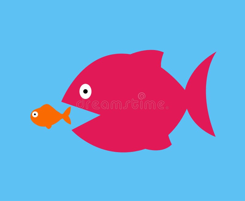 Big Fish Eat Little Fish Vector Stock Vector - Illustration of fauna ...