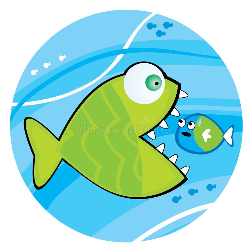 Big Fish Eating a Little Fish Stock Vector - Illustration of bright ...