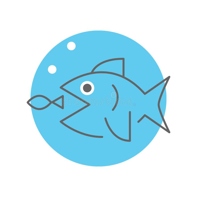 Big Fish Eating Small Fish Comic Stock Vector - Illustration of nature ...