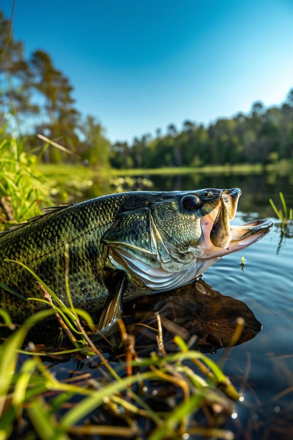 A Big Fish Jumps Out of the Water. Selective Focus Stock Image - Image ...