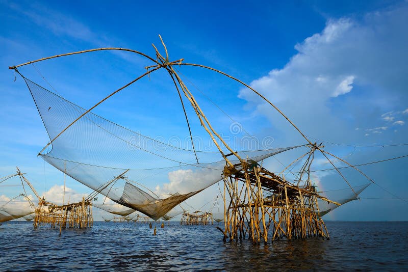 The big Fish lift nets stock image. Image of white, fishing - 24764295