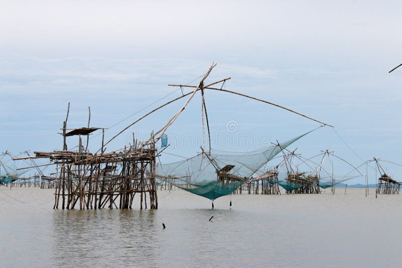 The big Fish lift nets stock photo. Image of thailand - 24764266