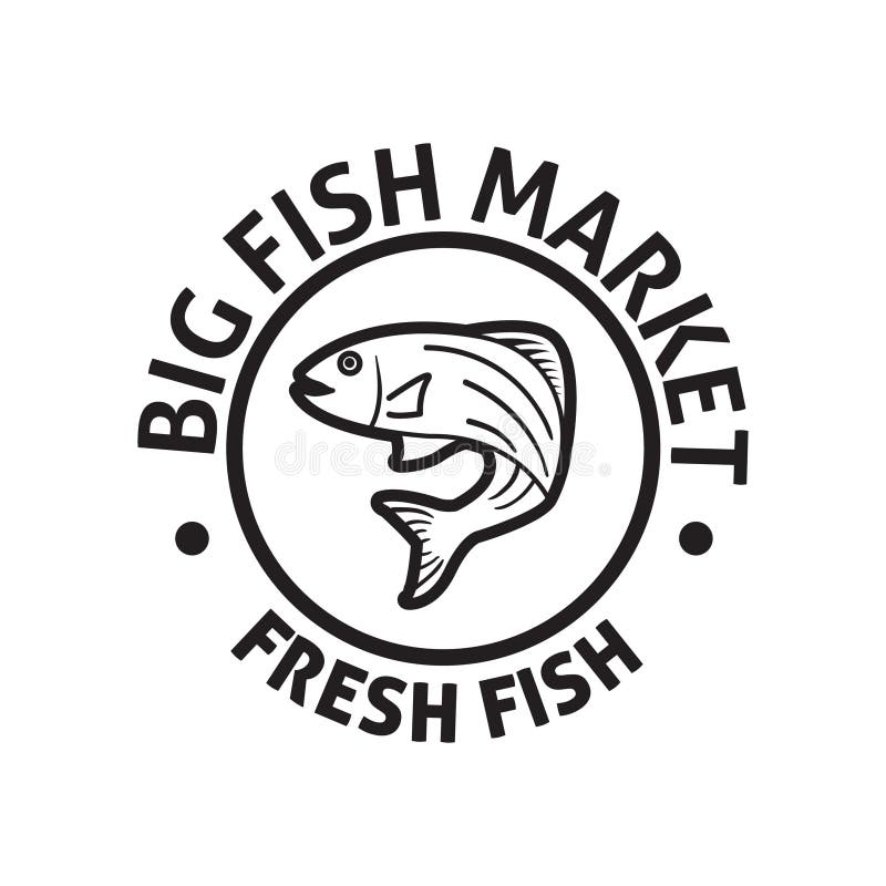 Big Fish Market Label. Vector Illustration Decorative Design Stock ...