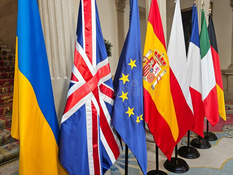 Big Five.Flags of Different Nations Displayed in a Formal Setting ...