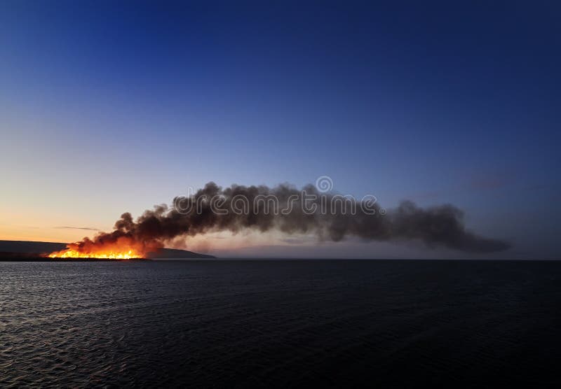 Big Flames on Field during Fire Stock Image - Image of vegetation ...