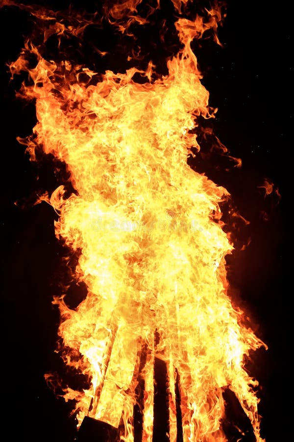 Big flaming bonfire stock photo. Image of fiery, fire - 98343546