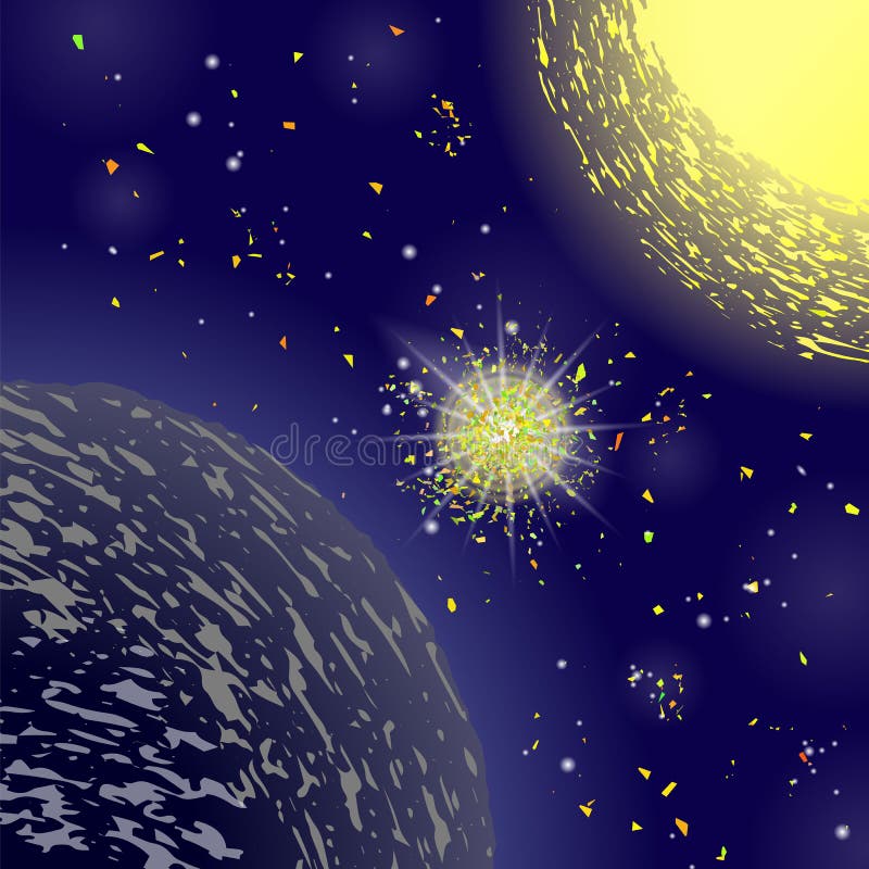 Big Flash Explosion on Blue Space Background Stock Vector ...