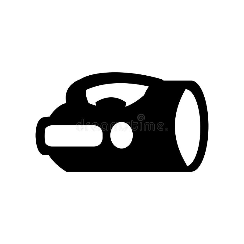 Big Flashlight Simple Icon Illustration Stock Vector - Illustration of ...