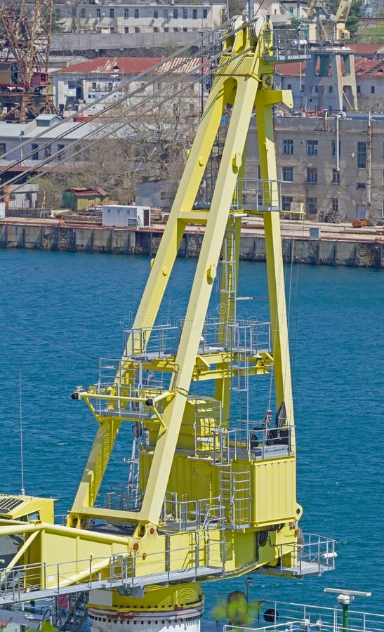 Floating Crane Standing on the Waterfront Stock Image - Image of ...