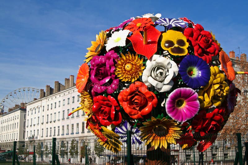 Big flower in Lyon stock photo. Image of display, exhibition - 4454566