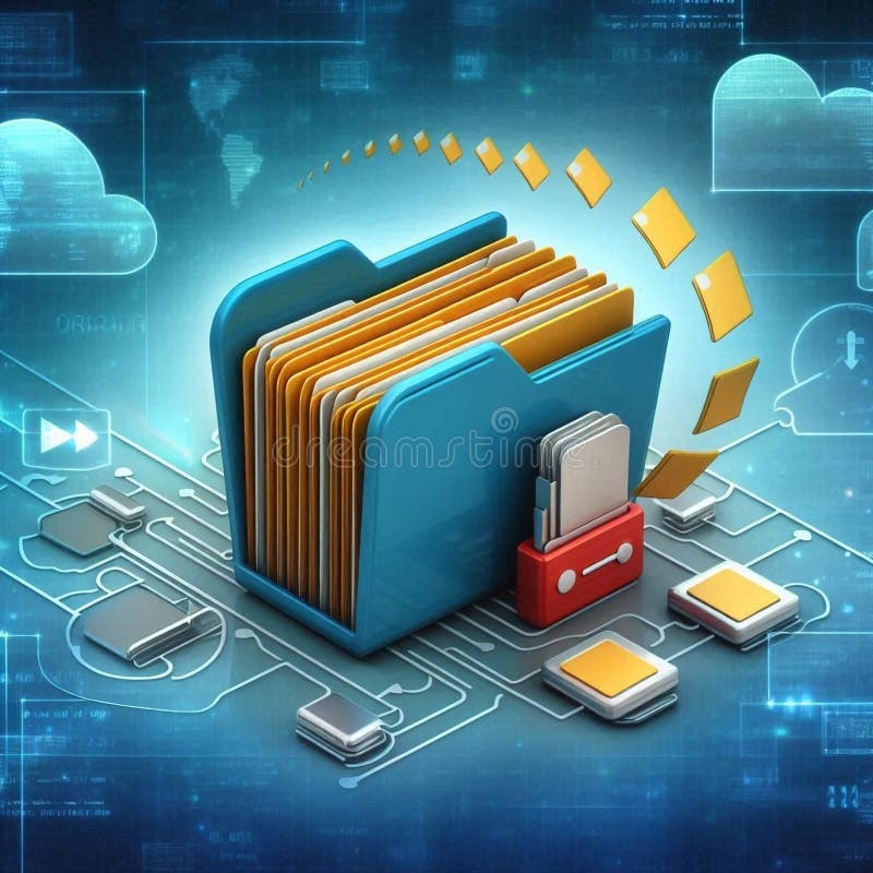 Folder storage stock illustration. Illustration of number - 322811360