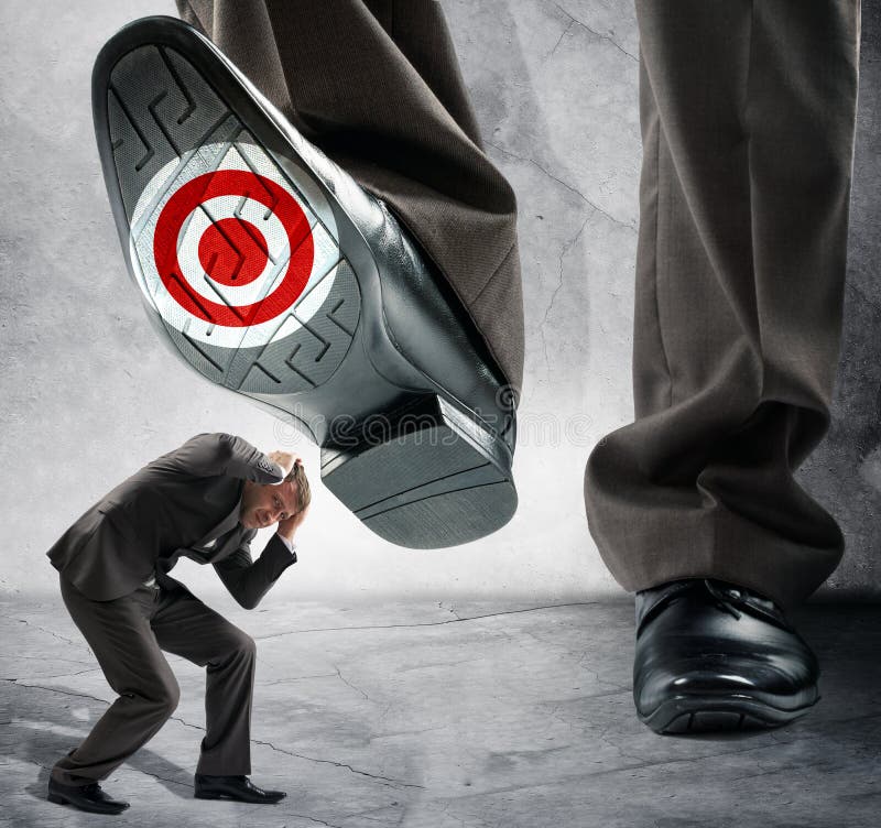 Businessman's Foot Stepping Stomping Out The Competition Stock Photo ...