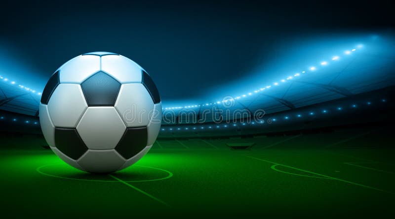 Big Football in the Stadium Stock Illustration - Illustration of ...