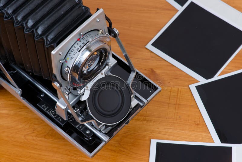 Big Format Camera with Empty Pictures Stock Image - Image of german ...