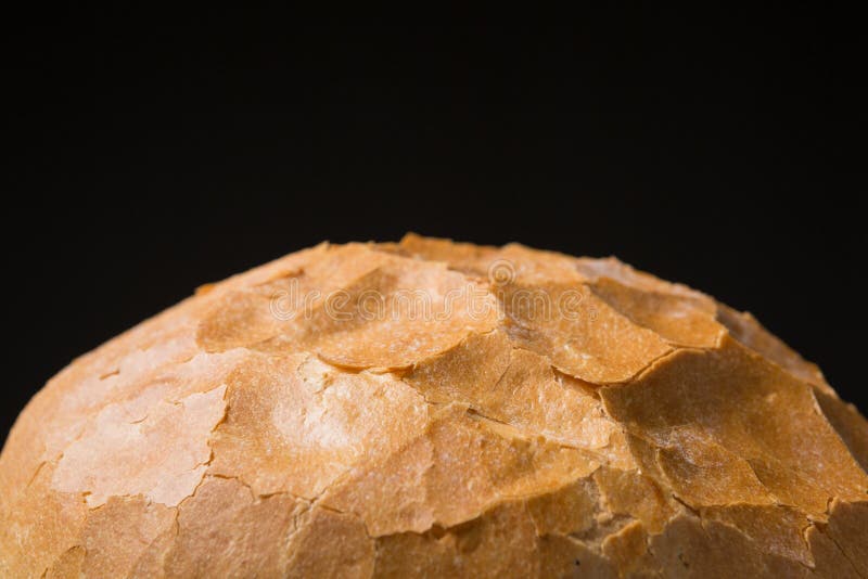 Big Fresh Bread Loaf, Crusty Crust, on a Black Background, Rustic Style ...