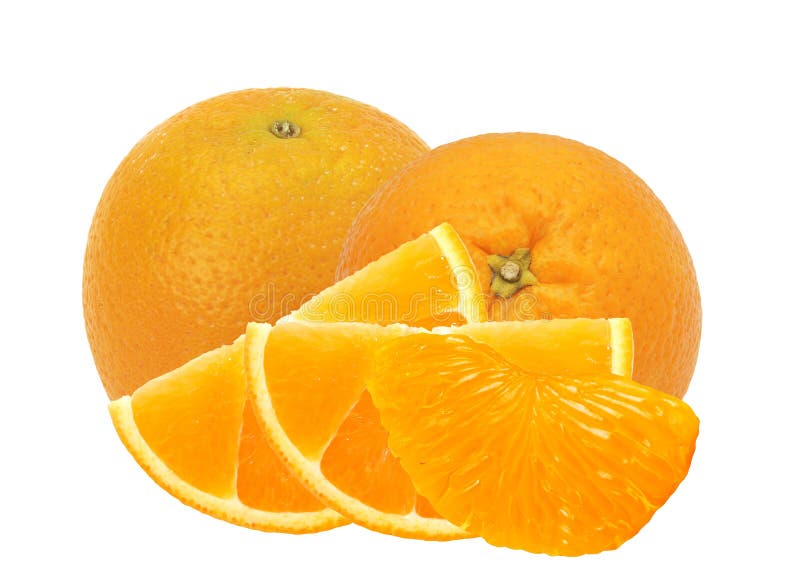Big Fresh Juicy Orange Slice Isolated on White Stock Image - Image of ...