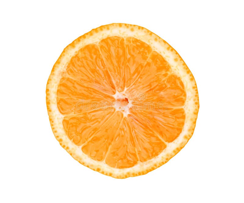 Big Fresh Juicy Orange Slice Isolated on White Stock Image - Image of ...
