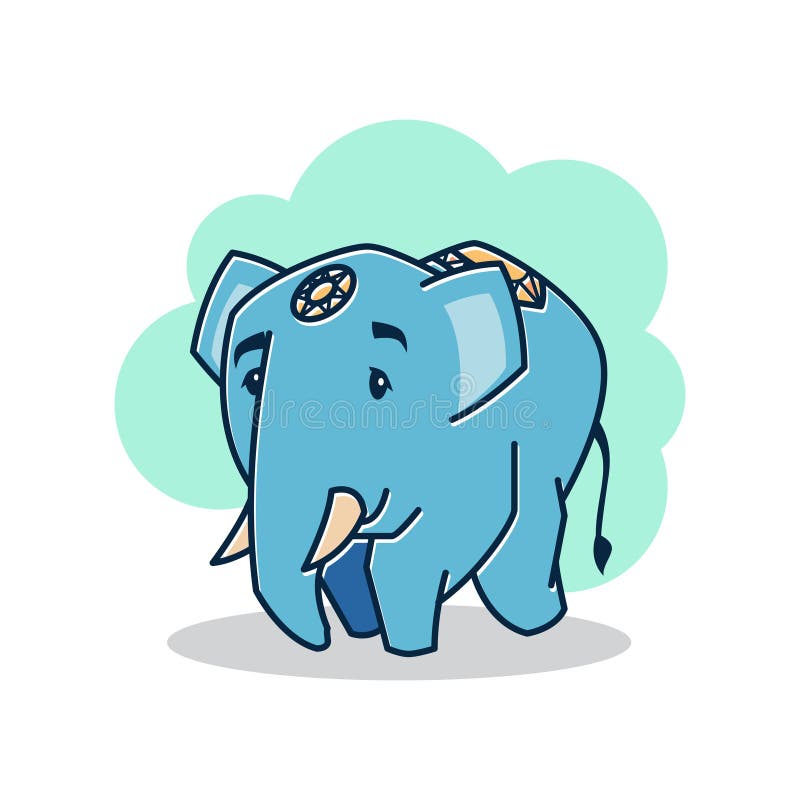 Big Friendly Elephant Walking Running Zoo Cartoon Character Stock ...