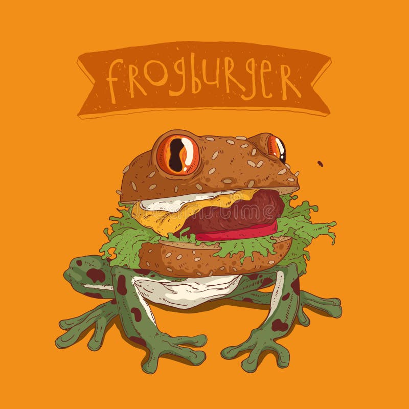 Big frog-hamburger stock vector. Illustration of hamburger - 227801551