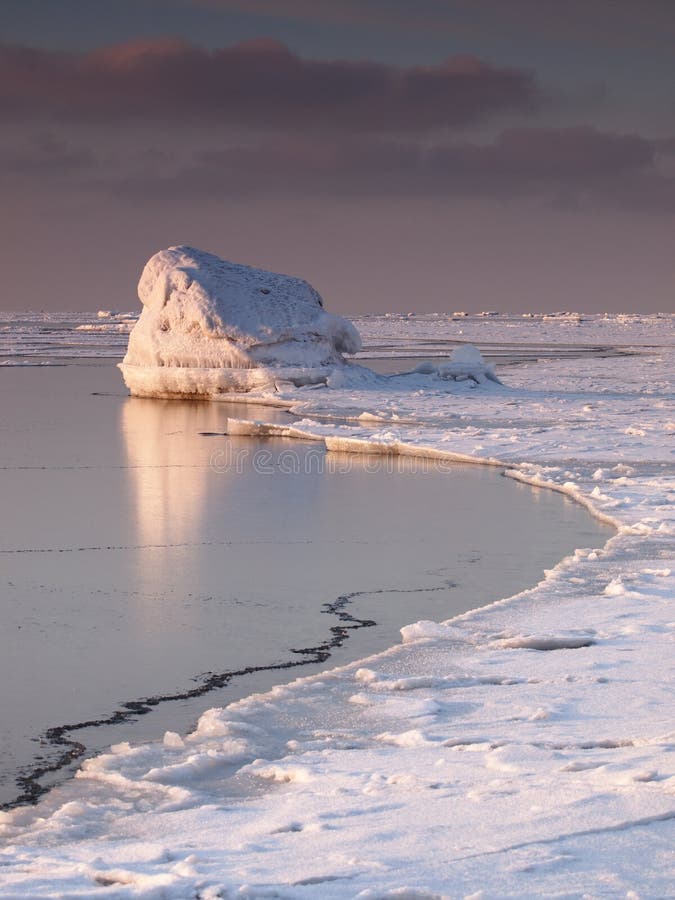 Big frozen rock stock image. Image of winter, snow, paldiski - 19060391