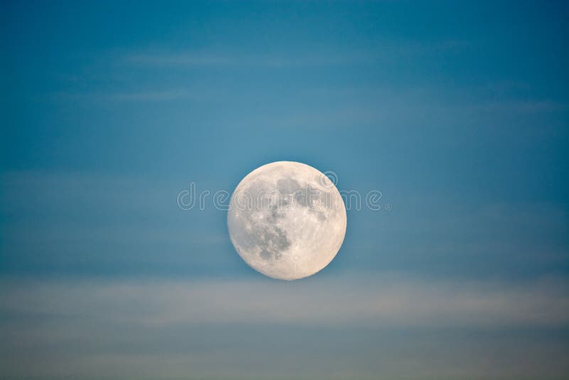 Big Full Moon in the Blue Sky Stock Photo - Image of moon, yellow: 97084332