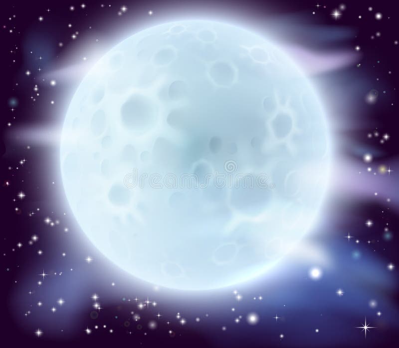 Big full moon stock vector. Illustration of fullmoon - 43901521