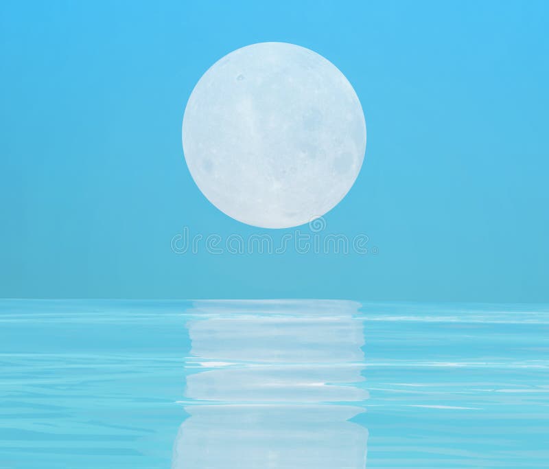 Romantic Full Moon Night Sky Over Water Stock Illustrations – 276 ...