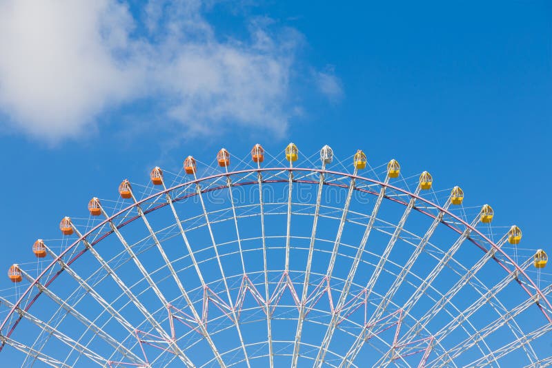 Big Funfair Giant Ferris Wheel Against Blue Sky Stock Photo - Image of ...