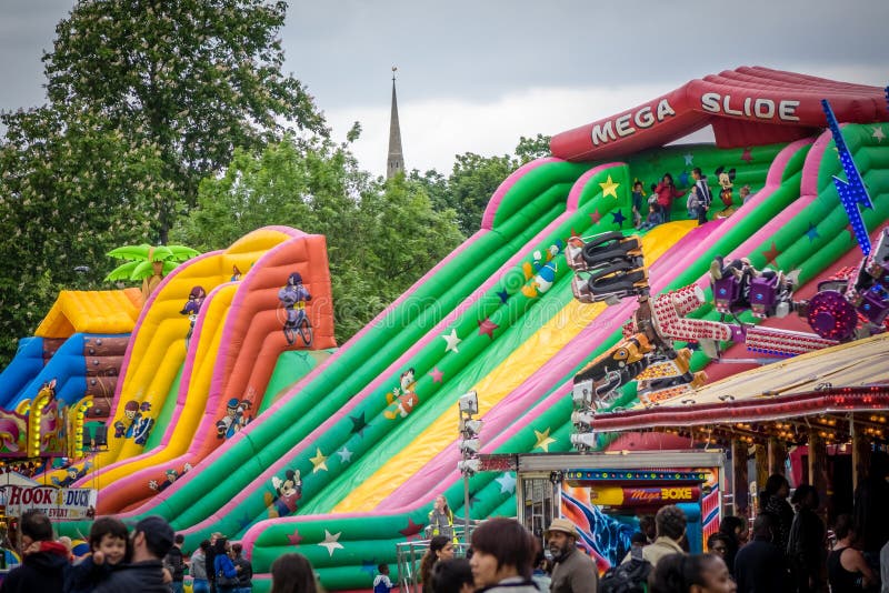 Funfair Playground Kermis Children Fun Stock Image - Image of outside ...