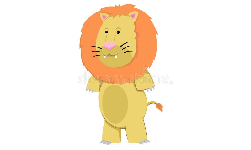 Big funny yellow male lion stock vector. Illustration of lion - 97068487