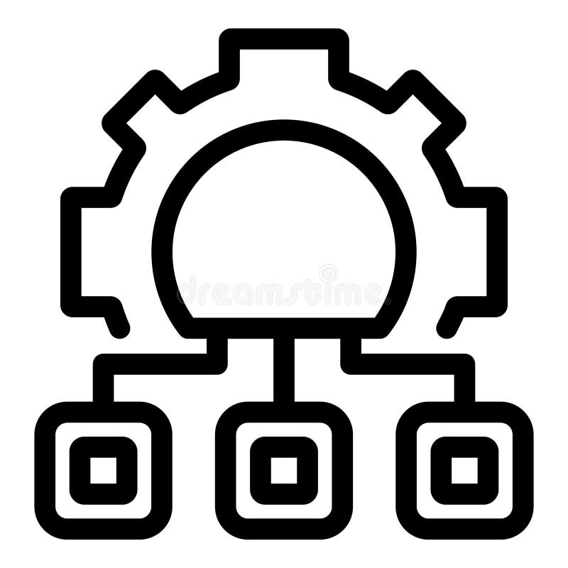 Big Gear Connecting Three Devices Representing Automation Process Stock ...